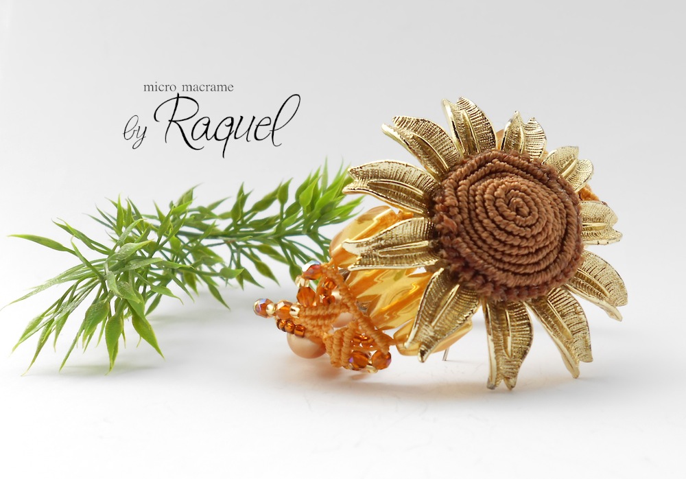 Micro Macrame Pattern Bracelet "Sunflower" on Luulla