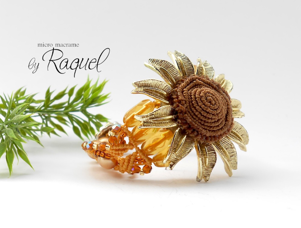 Micro Macrame Pattern Bracelet "Sunflower" on Luulla